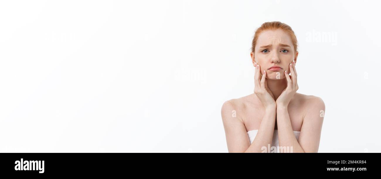 Portrait sad serious young woman with disappointed facial expression ...