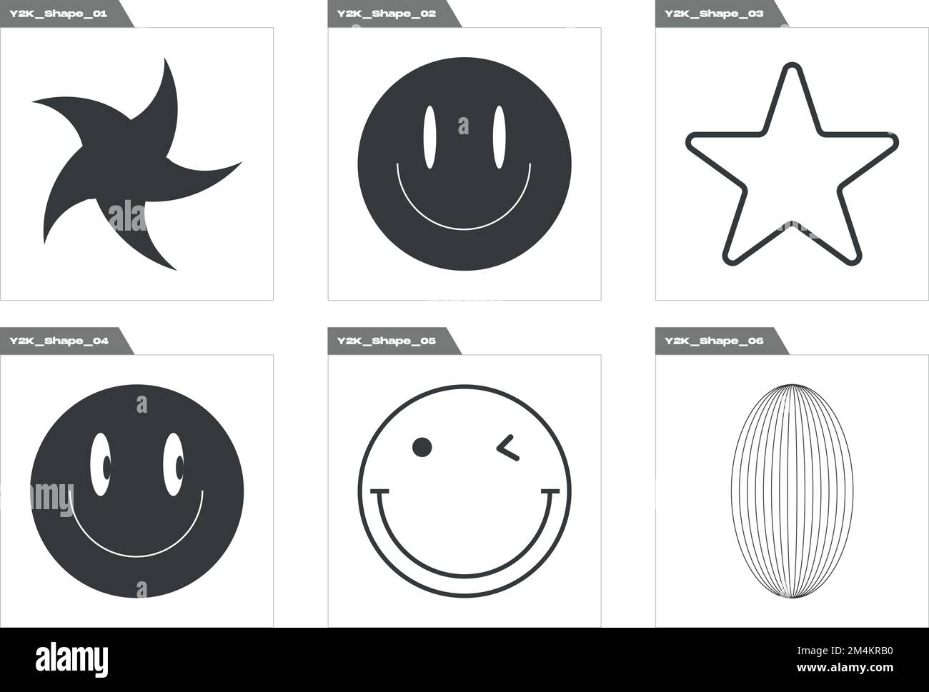 Collection of Y2K elements. Large set of retro objects for design ...