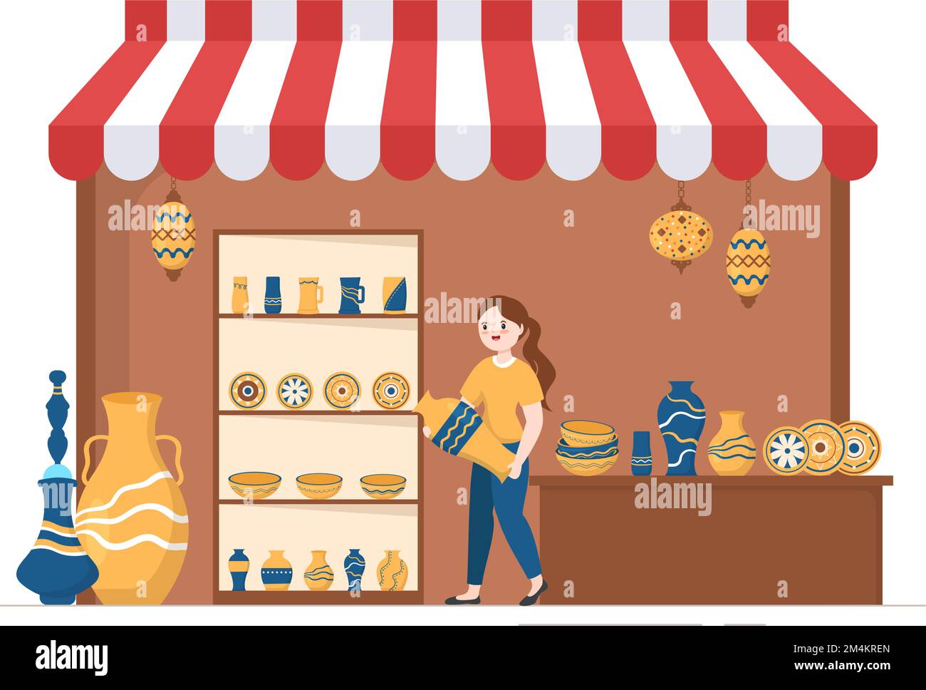 Souvenir Shop with Various the Gifts, Decorative Vases and Jewelry to ...