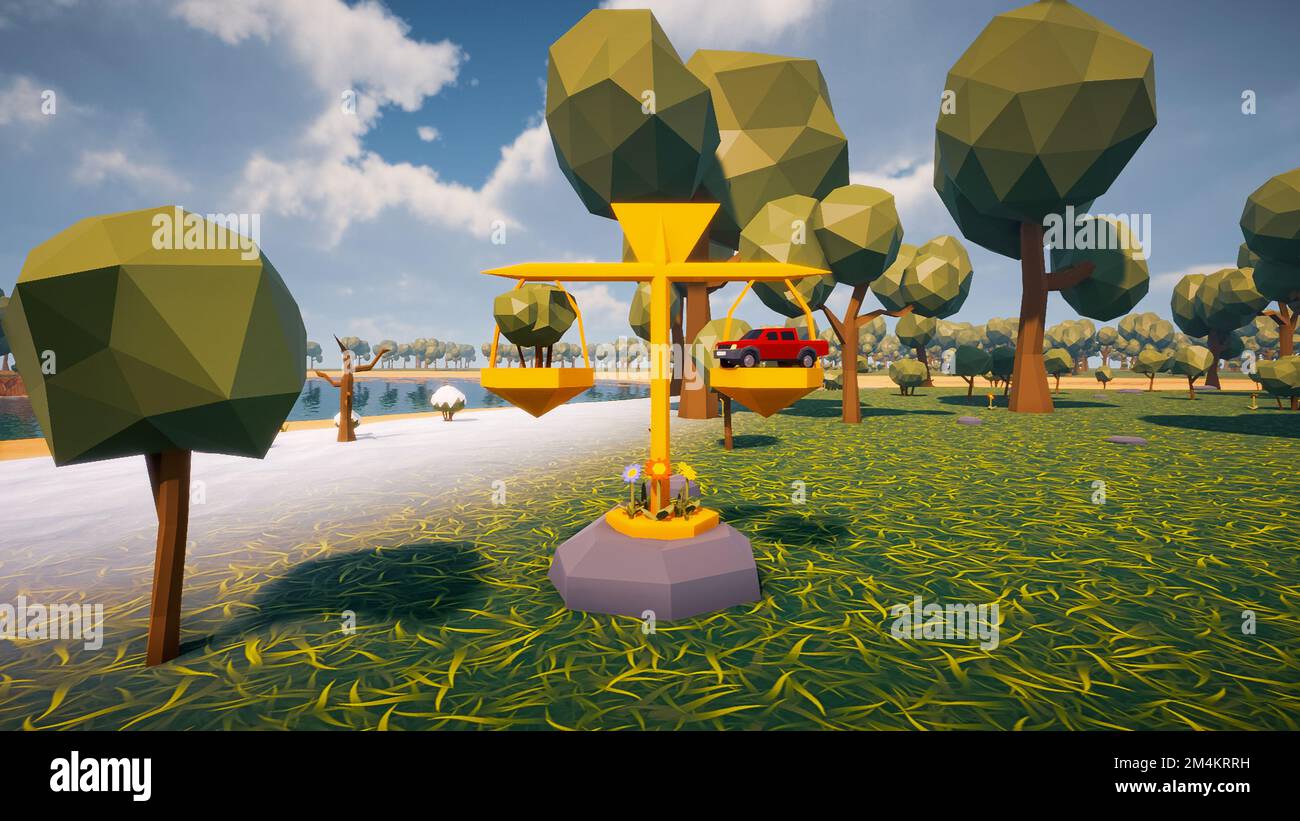 3D Render Polygon Background to ecology and sustainable development ...