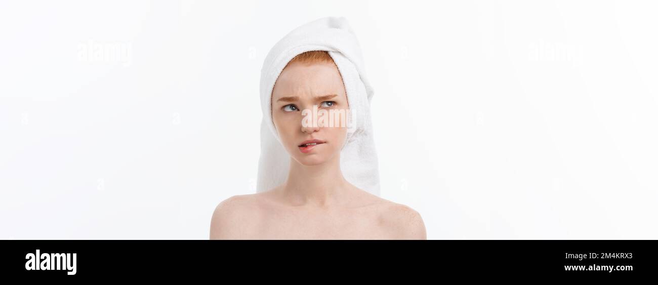 Portrait sad serious young woman with disappointed facial expression ...