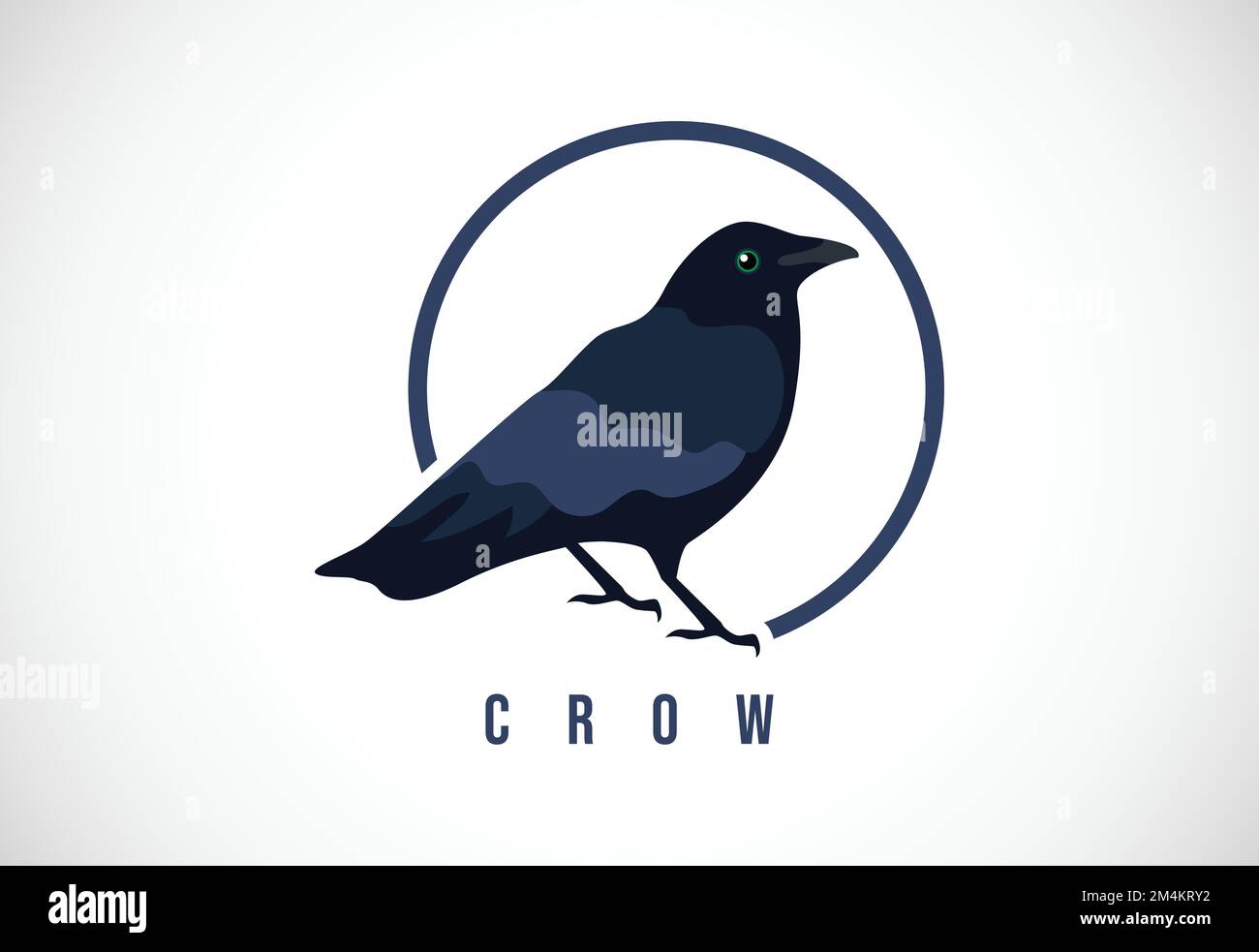 Crow bird in a circle. Crow bird logo design template vector ...