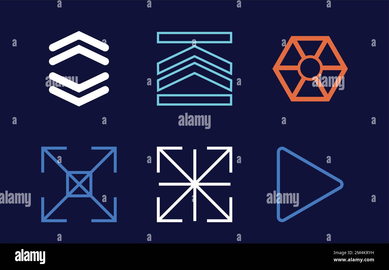 Vector set of Y2K. Retro futuristic graphic ornaments. Objects in y2k style Stock Vector Image ...