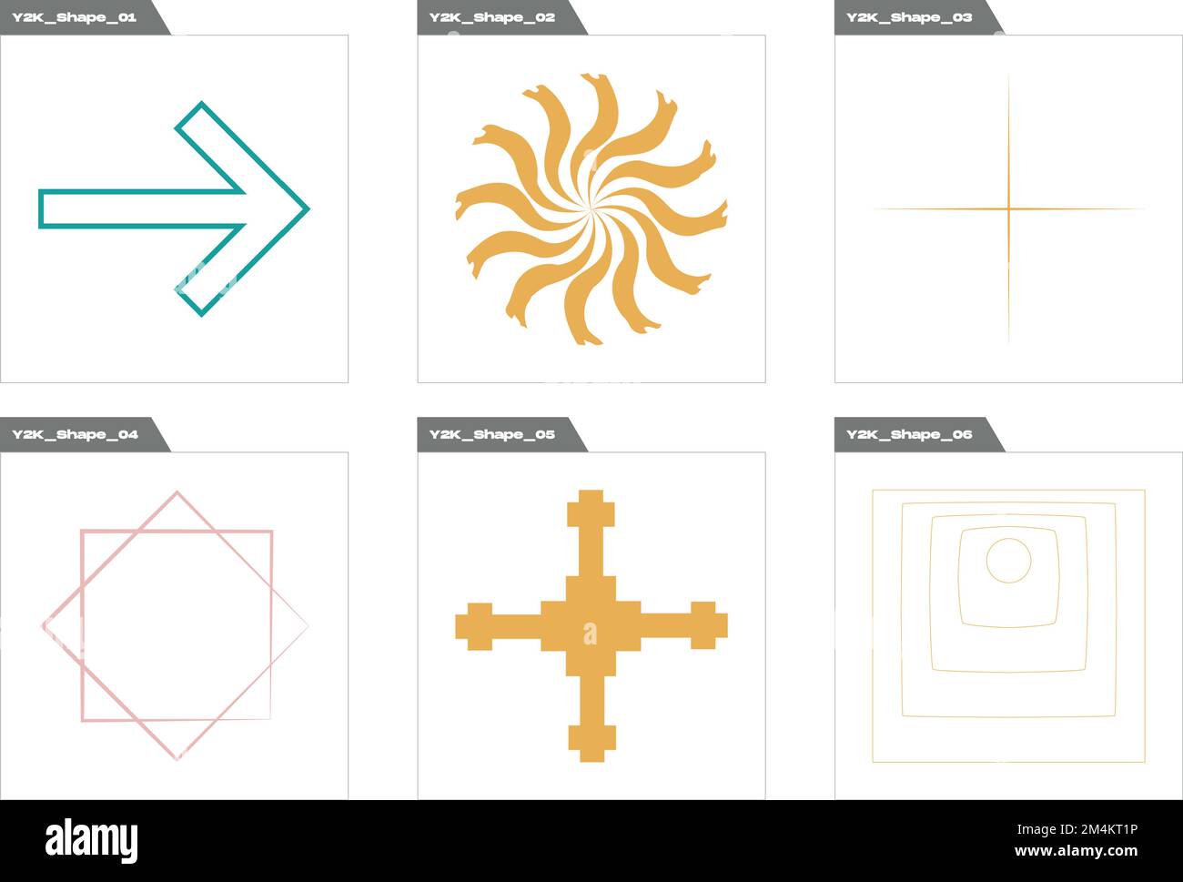 Retro futuristic elements for design. Trendy geometric postmodern ...