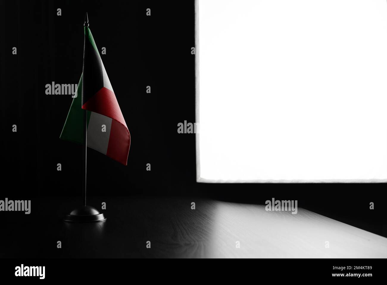 Small national flag of the Kuwait on a black background Stock Photo - Alamy