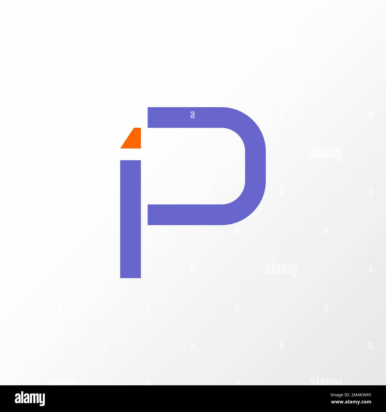 Simple letter IP or PI in connected Image graphic icon logo design ...