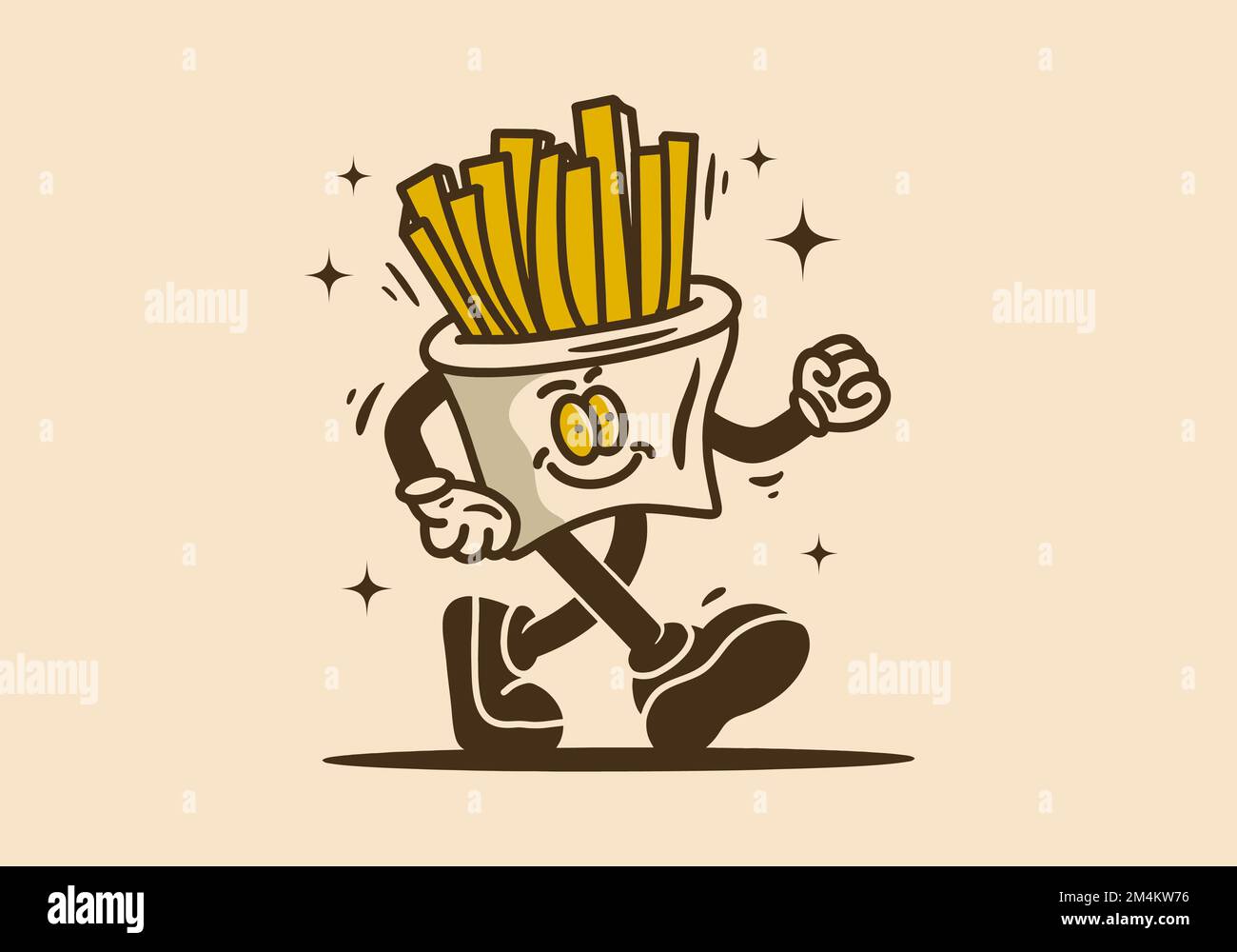 Illustration artwork design of a friend fries mascot Stock Vector Image ...
