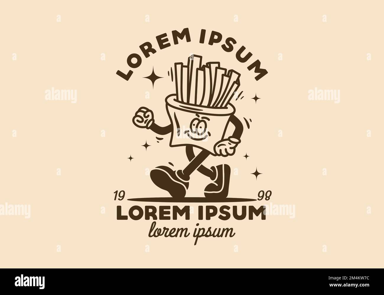 Illustration artwork design of a friend fries mascot Stock Vector Image ...