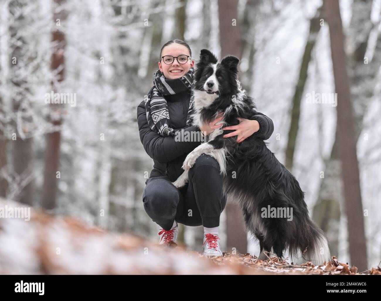 Sieversdorf, Germany. 18th Dec, 2022. A 16 year old girl with her ...
