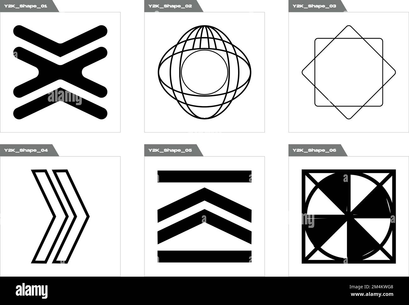 Brutalism shapes. Trendy geometric postmodern figures. Cyberpunk ...