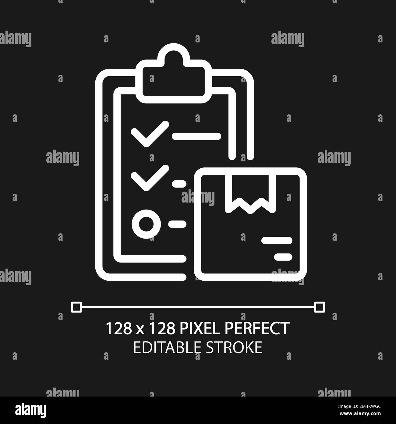 Delivery plan pixel perfect white linear icon for dark theme Stock ...