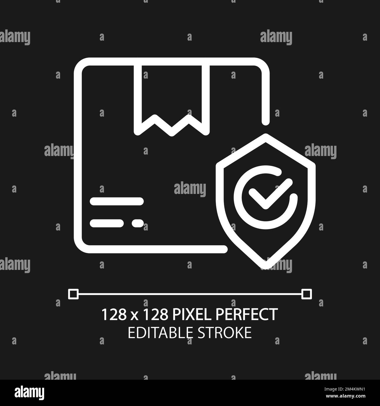 Parcel safety pixel perfect white linear icon for dark theme Stock ...