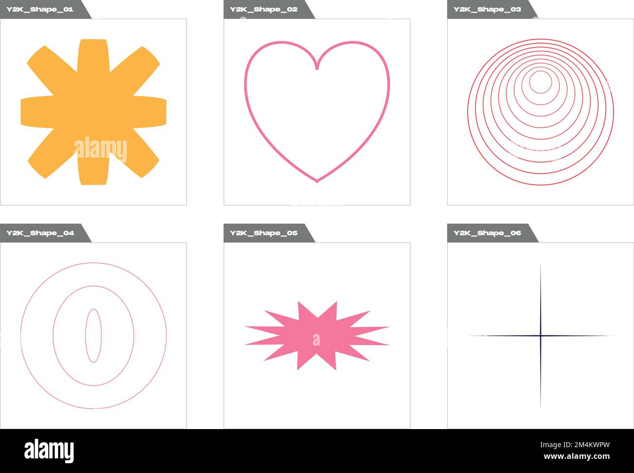 Retro futuristic elements for design. Trendy geometric postmodern ...