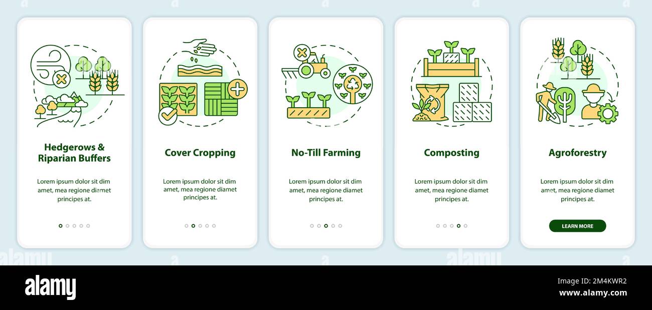 Regenerative Agriculture Techniques Onboarding Mobile App Screen Stock