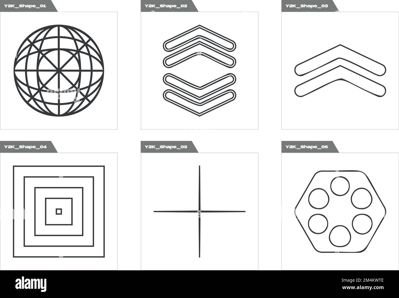 Vector Graphic Assets Set. Trendy geometric postmodern figures ...