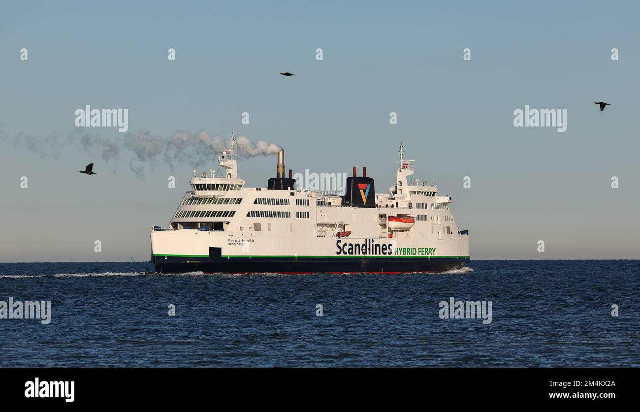 Fehmarn, Germany. 16th Dec, 2022. The Scandlines hybrid ferry ...