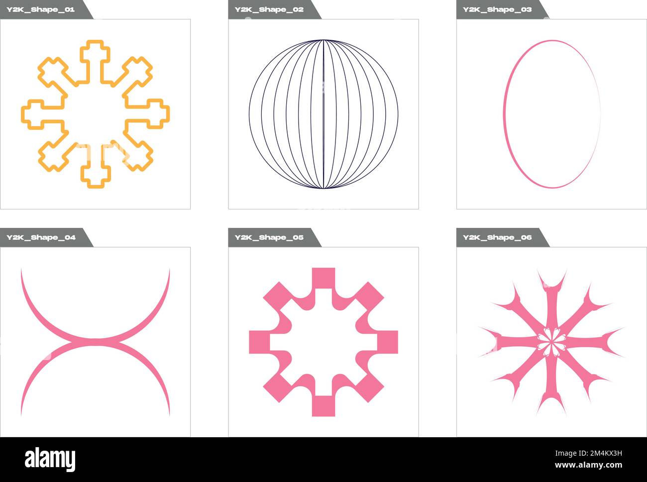 Retro futuristic elements for design. Big collection of abstract graphic geometric symbols. Flat ...
