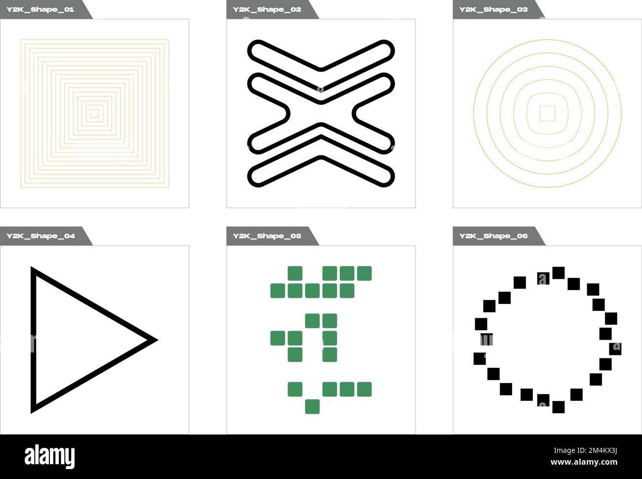 Retro futuristic elements for design. Big collection of abstract graphic geometric symbols ...