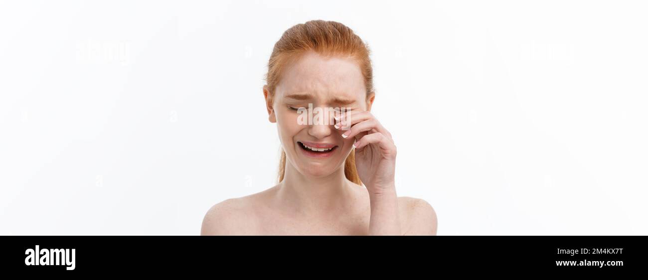 Portrait sad serious young woman with disappointed facial expression ...