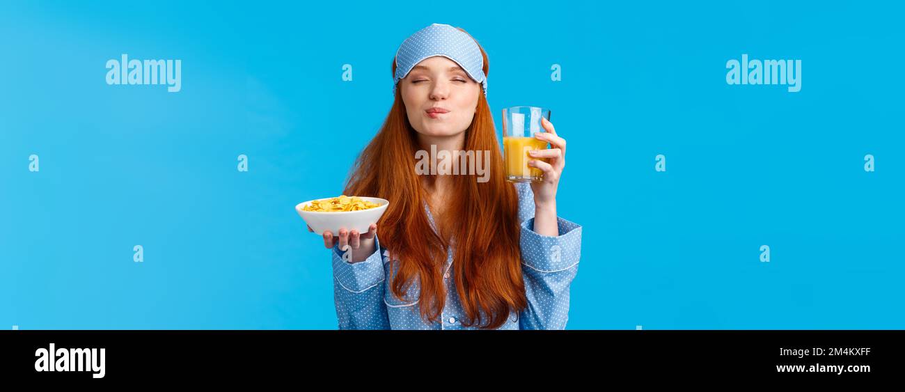 Morning, healthy lifestyle and people concept. Feminine good-looking ...