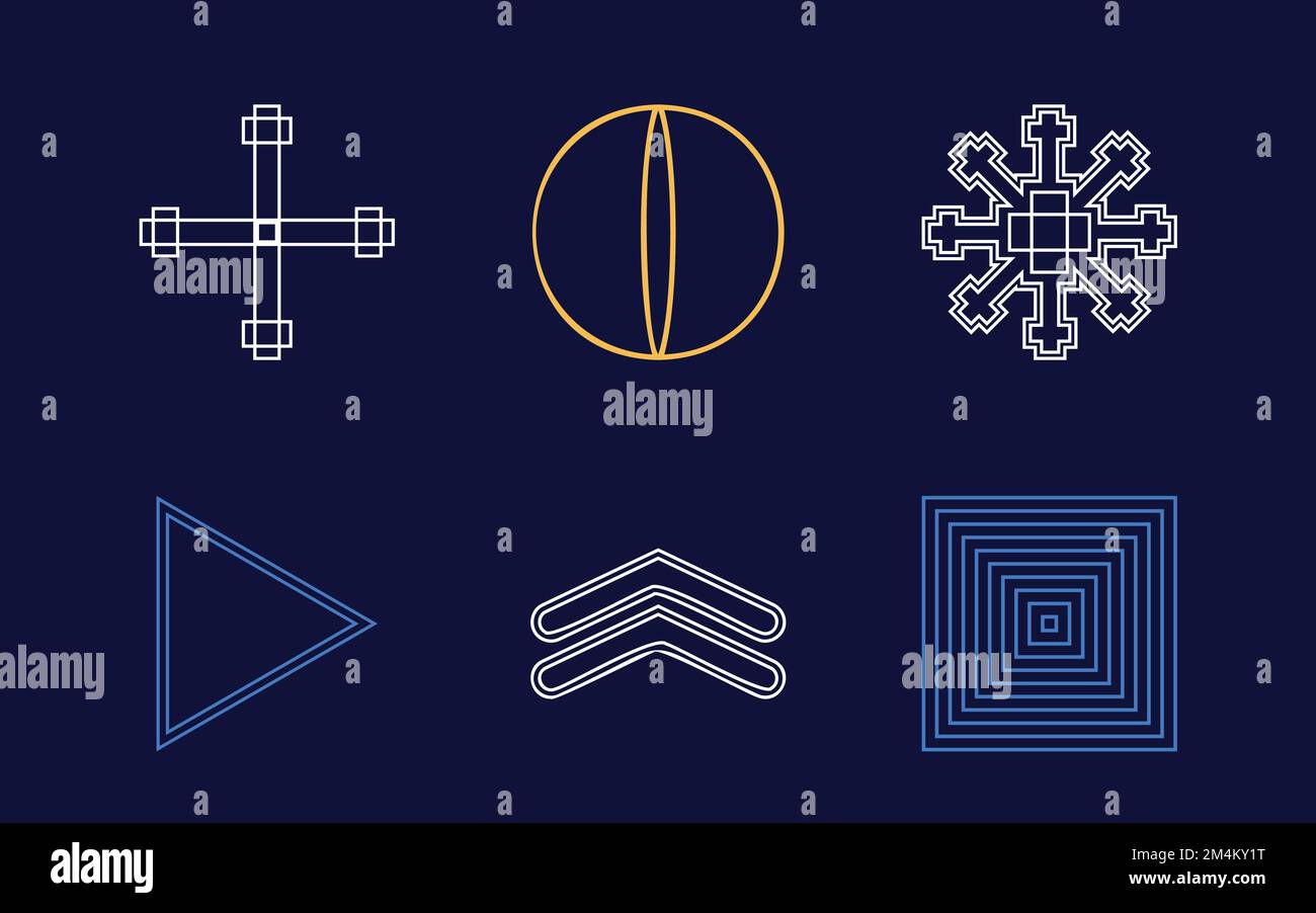 Retro futuristic elements for design. Extraordinary Graphic Assets ...