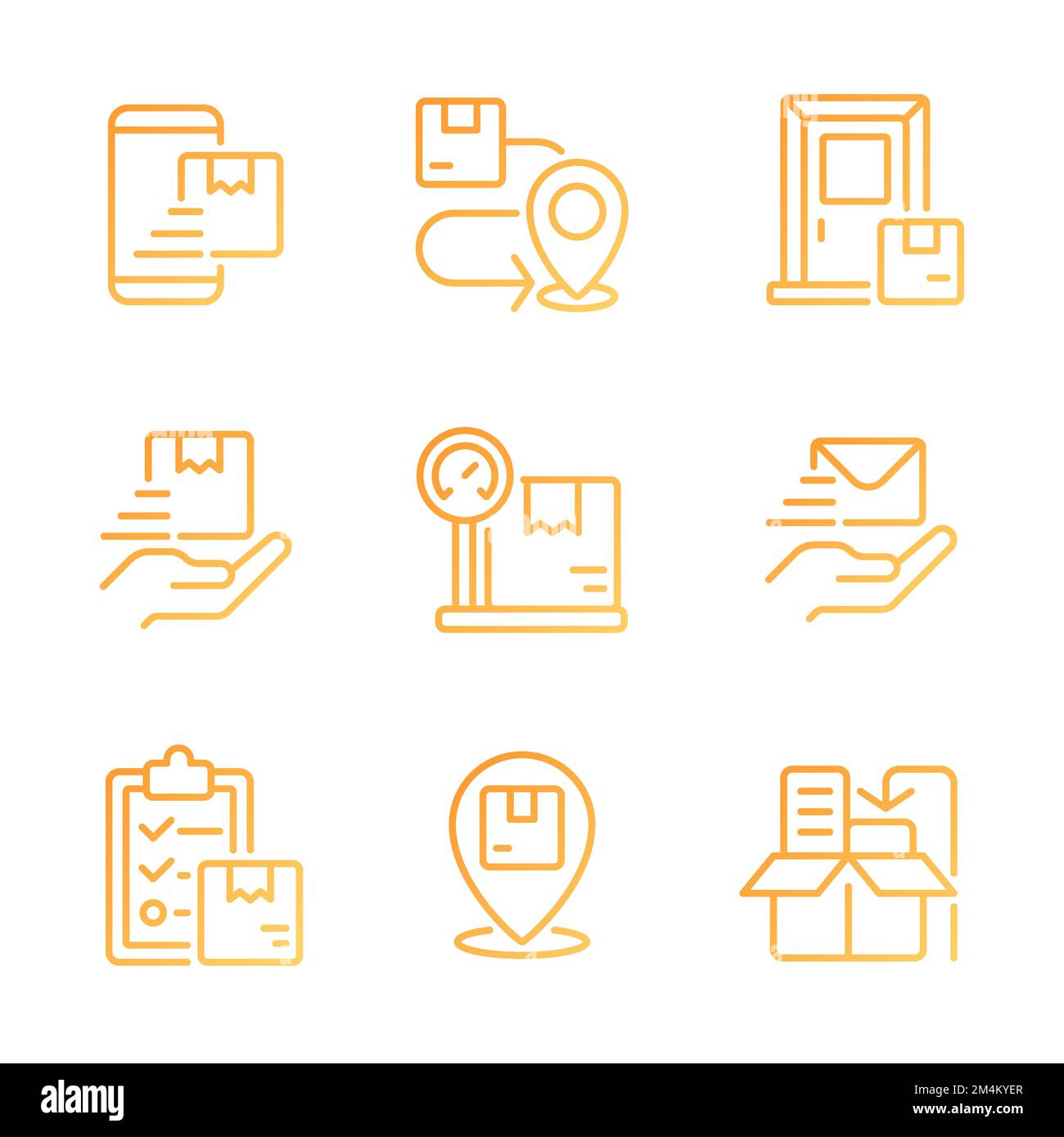 Orders management pixel perfect gradient linear vector icons set Stock Vector Image & Art - Alamy