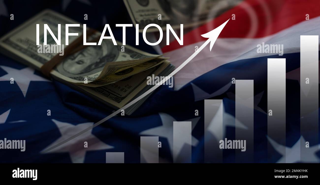 financial graph inflation 2023 and dollars Stock Photo - Alamy