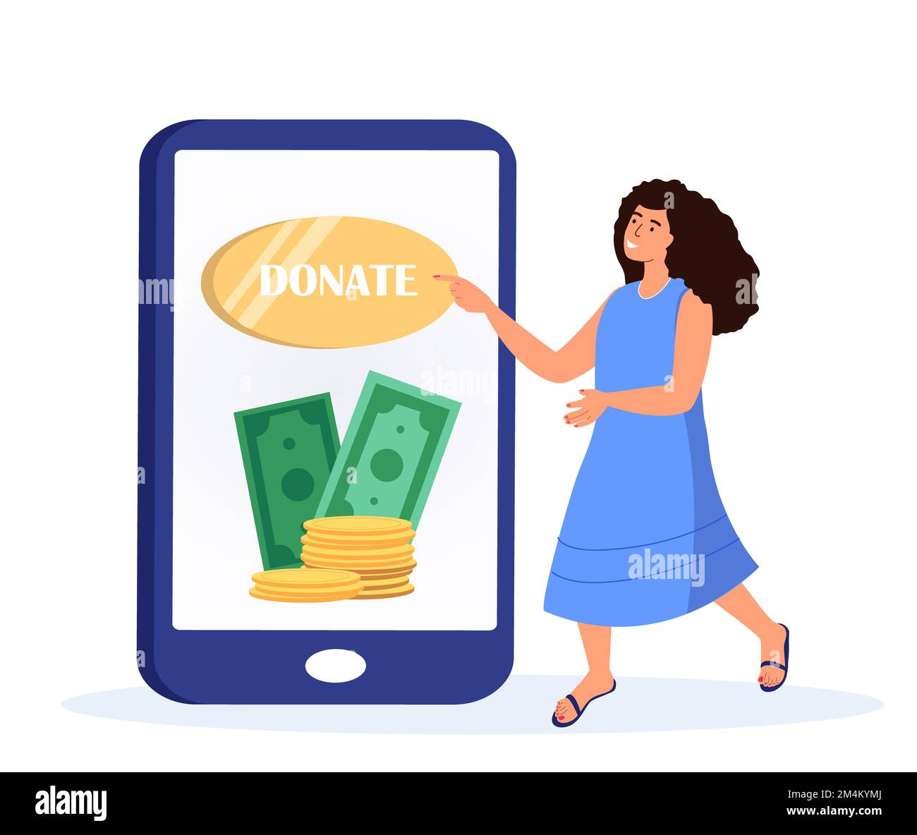 Contribution, Help to People in Need Concept.Woman,Female Character Use ...