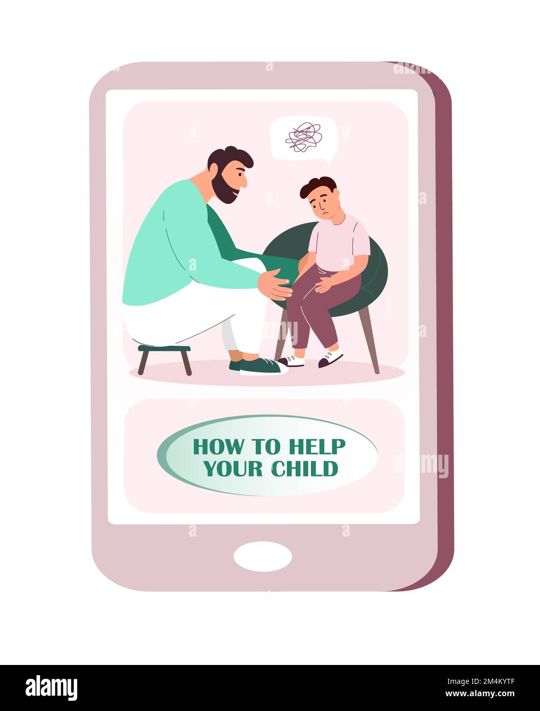 Help your Children Mobile App Page Onboard Screen Template.Dad Parent ...