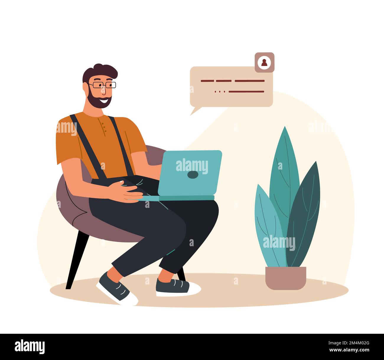 Man typing cartoon hi-res stock photography and images - Alamy