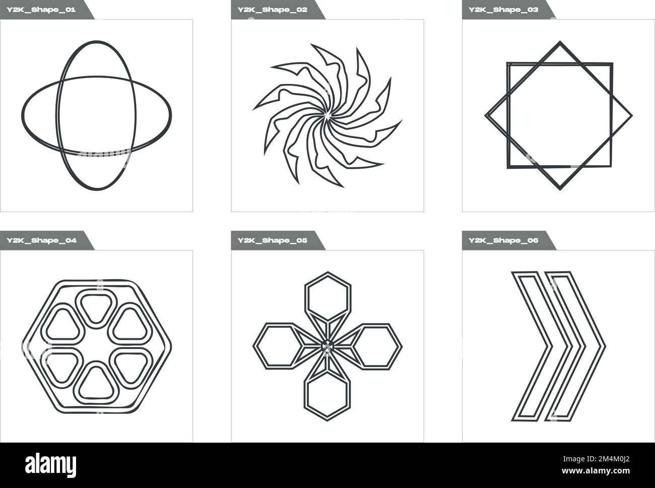 Brutalism shapes. Retro futuristic graphic ornaments. Flat minimalist ...