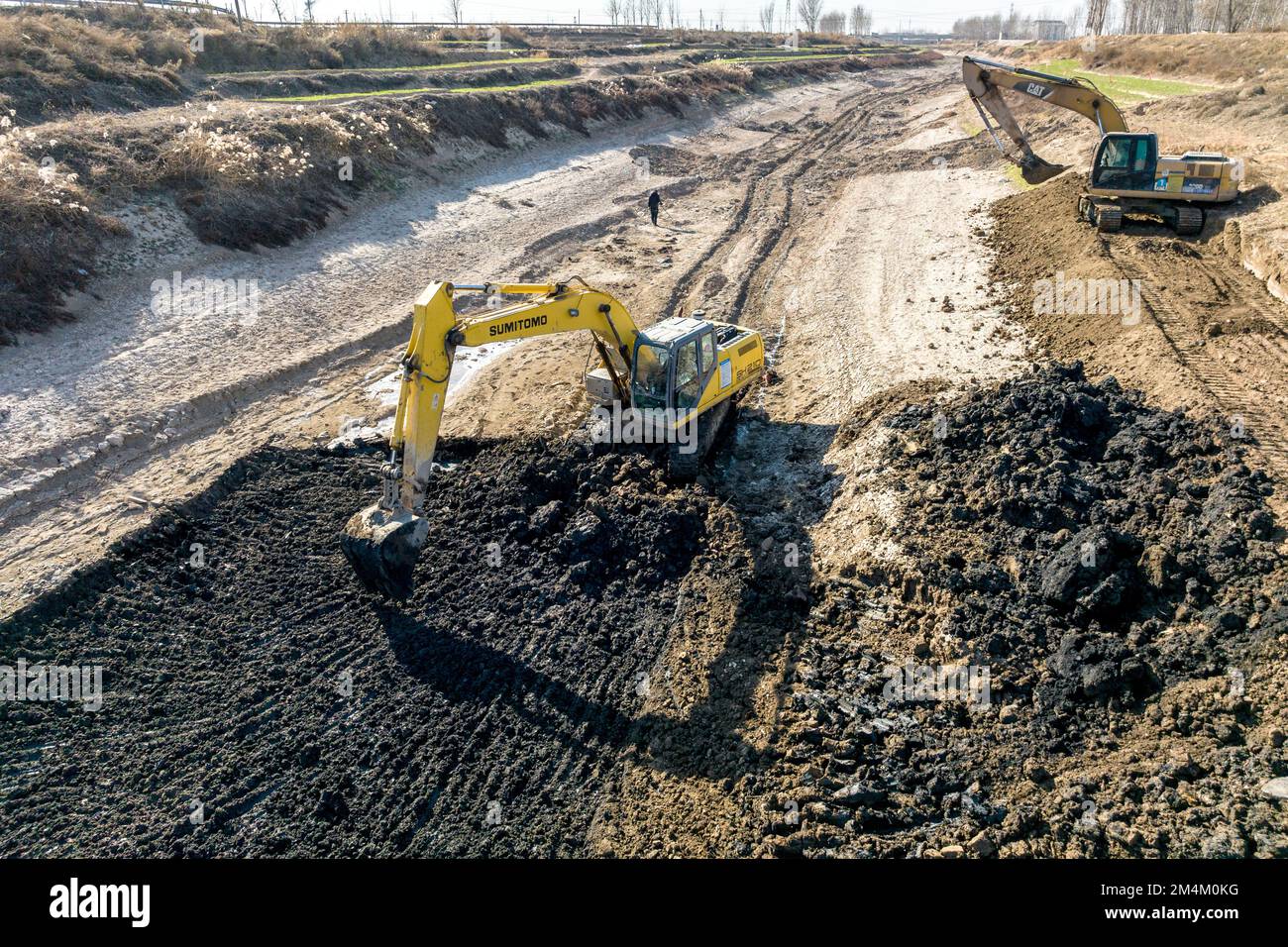 HEBI, CHINA - DECEMBER 22, 2022 - The dredging of the Xunxian section ...