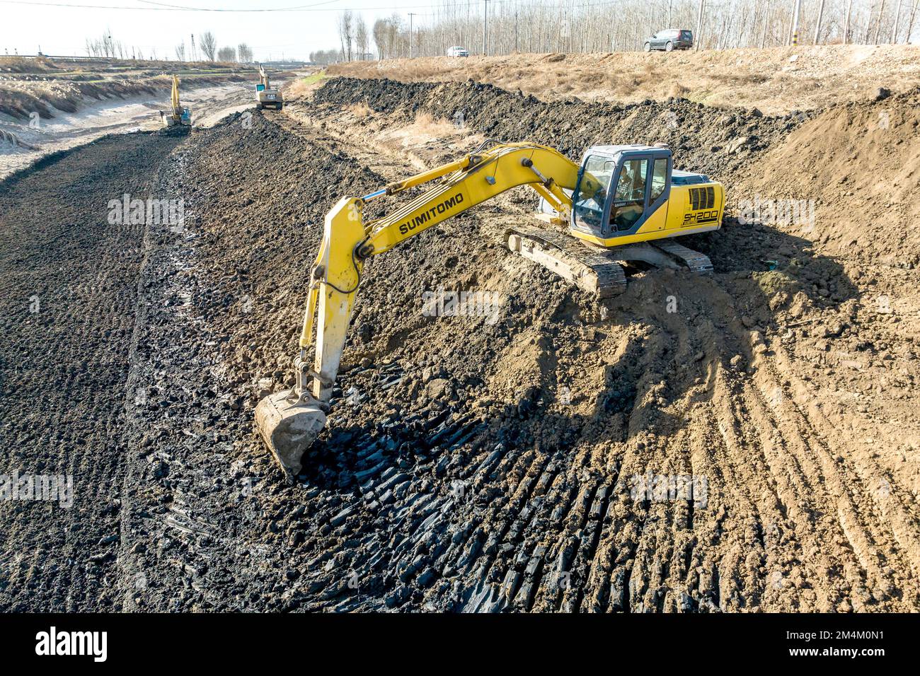 HEBI, CHINA - DECEMBER 22, 2022 - The dredging of the Xunxian section ...