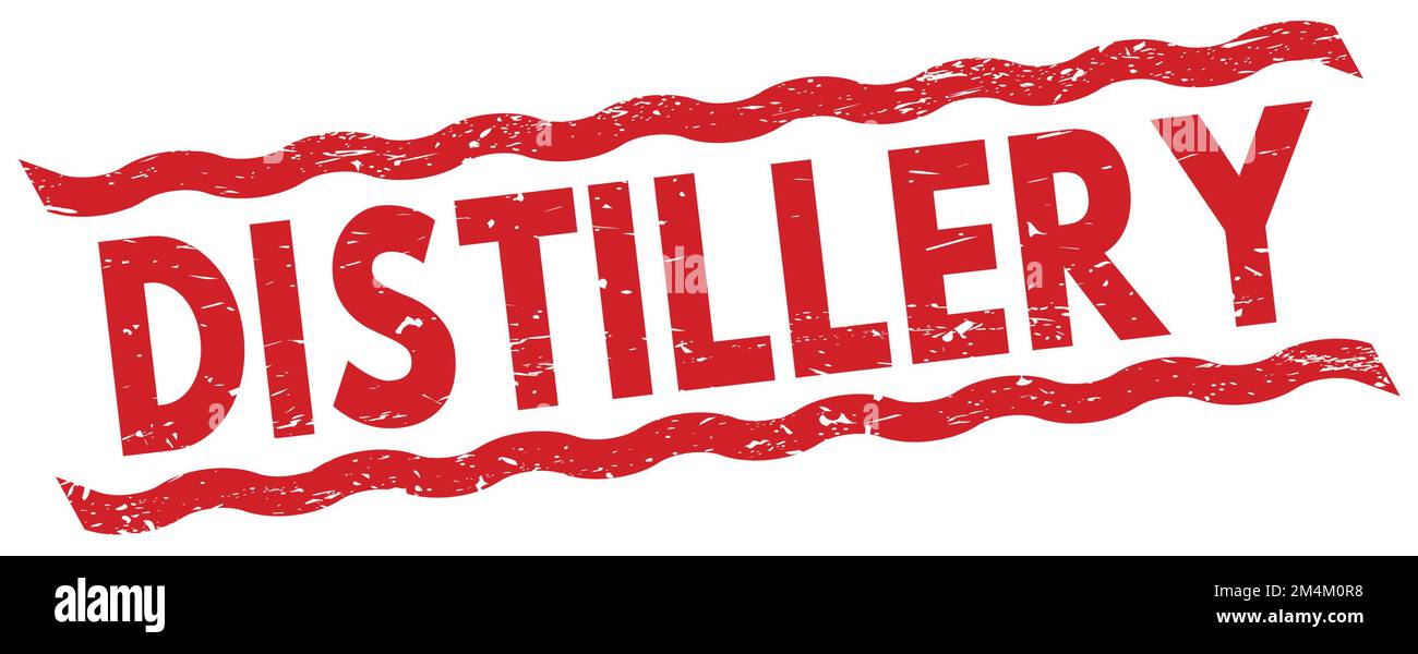 DISTILLERY text written on red lines stamp sign Stock Photo - Alamy