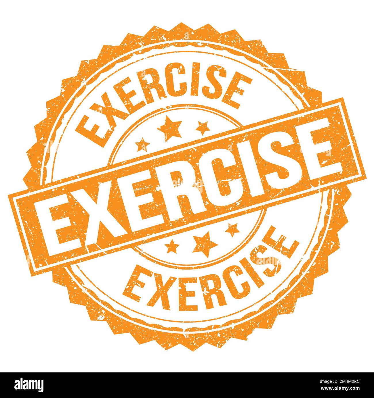 EXERCISE text written on orange round stamp sign Stock Photo - Alamy