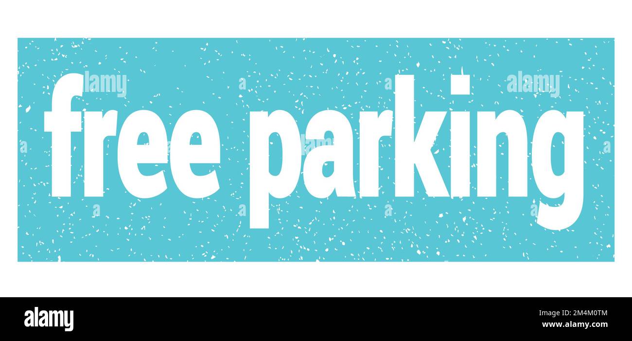 free parking text written on blue grungy stamp sign Stock Photo - Alamy