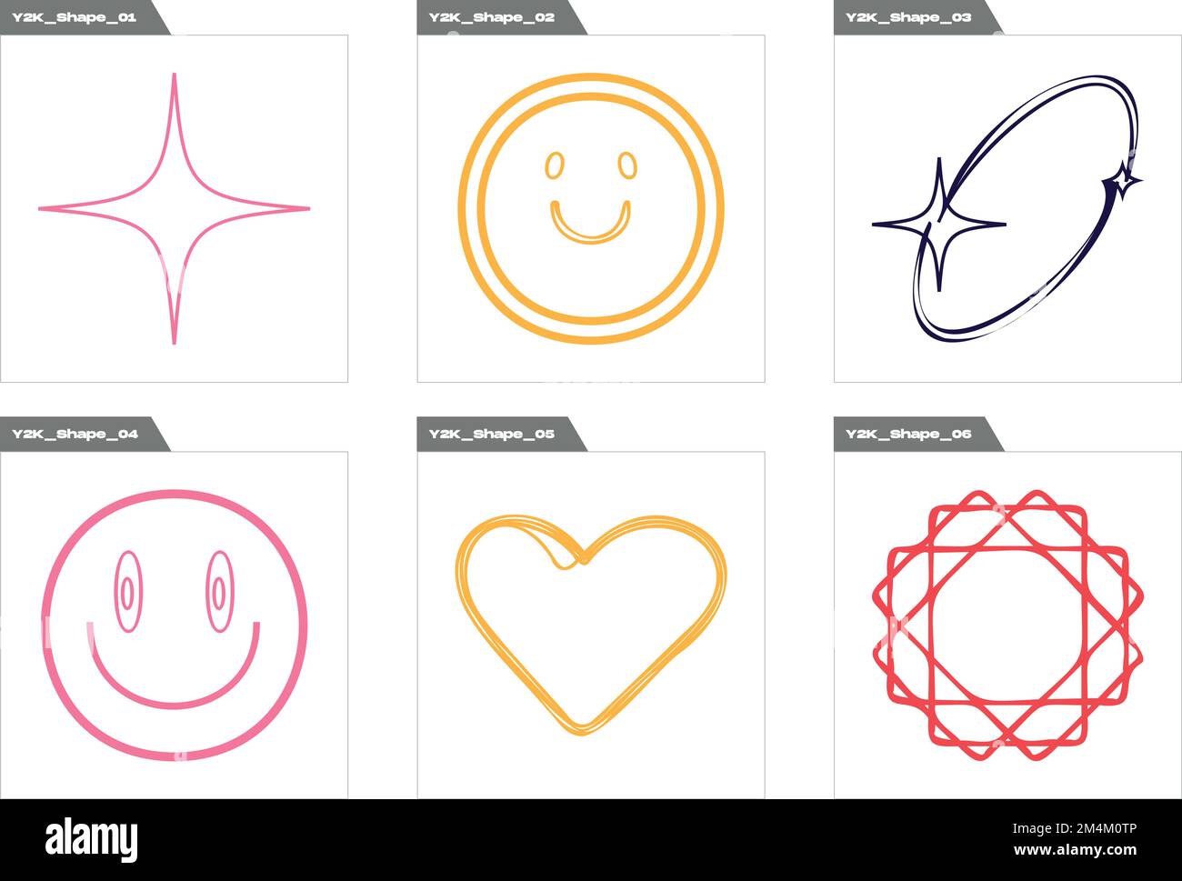 Collection of Y2K elements. Large set of retro objects for design ...