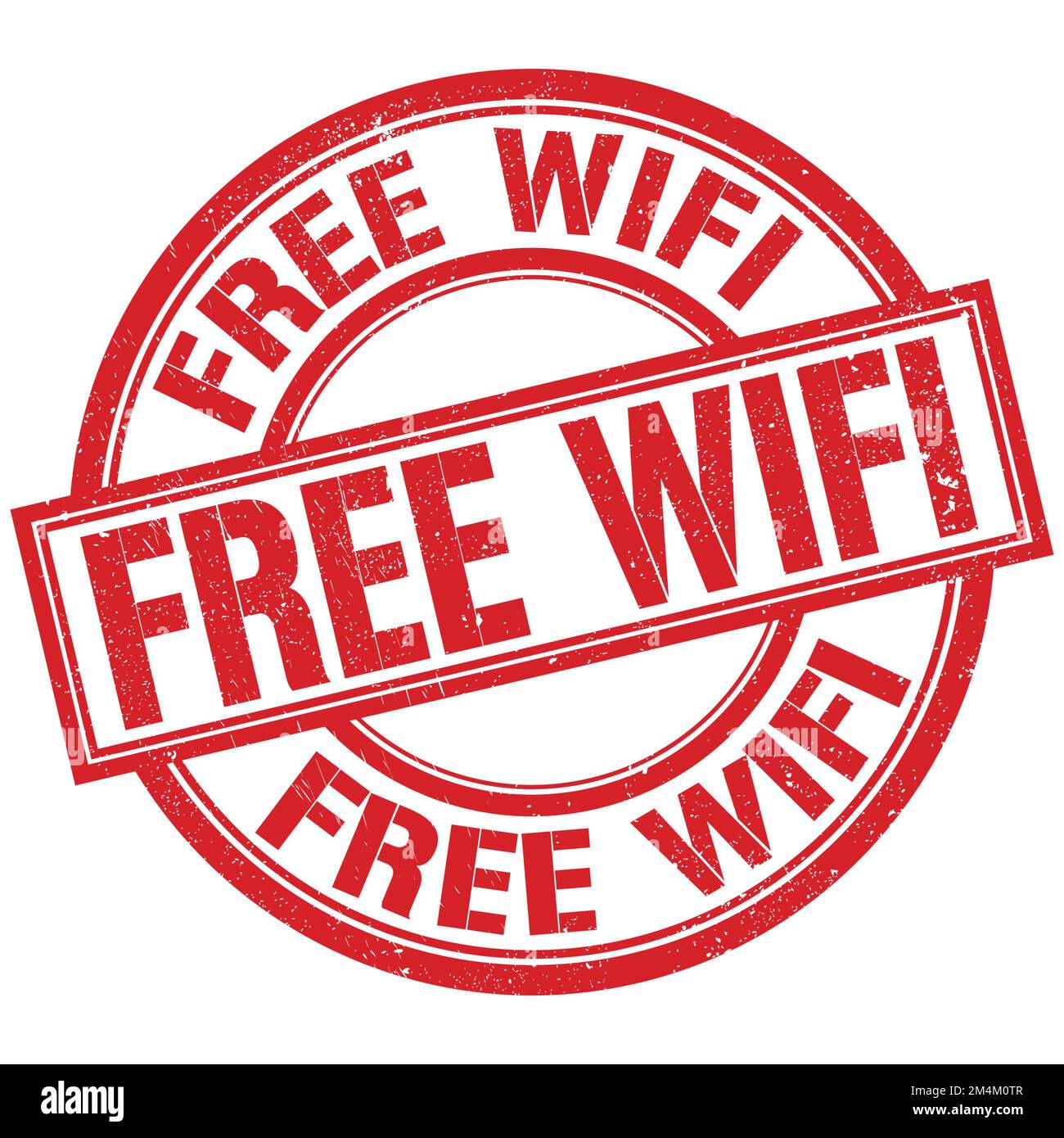 FREE WIFI text written word on red round stamp sign Stock Photo - Alamy