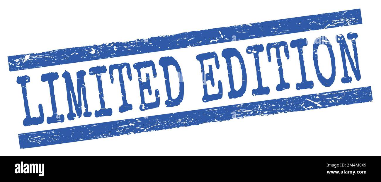LIMITED EDITION text written on blue grungy lines stamp sign Stock ...