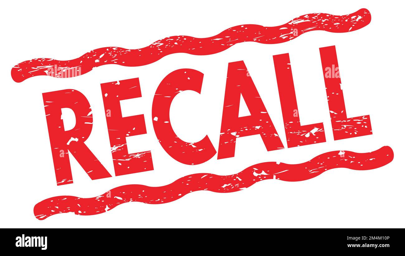 RECALL text written on red lines stamp sign Stock Photo - Alamy