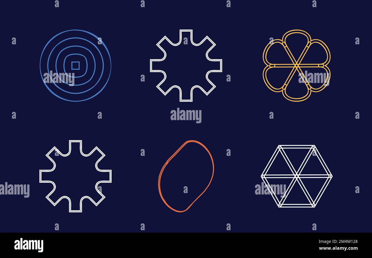 Retro futuristic elements for design. Rave psychedelic retro futuristic ...