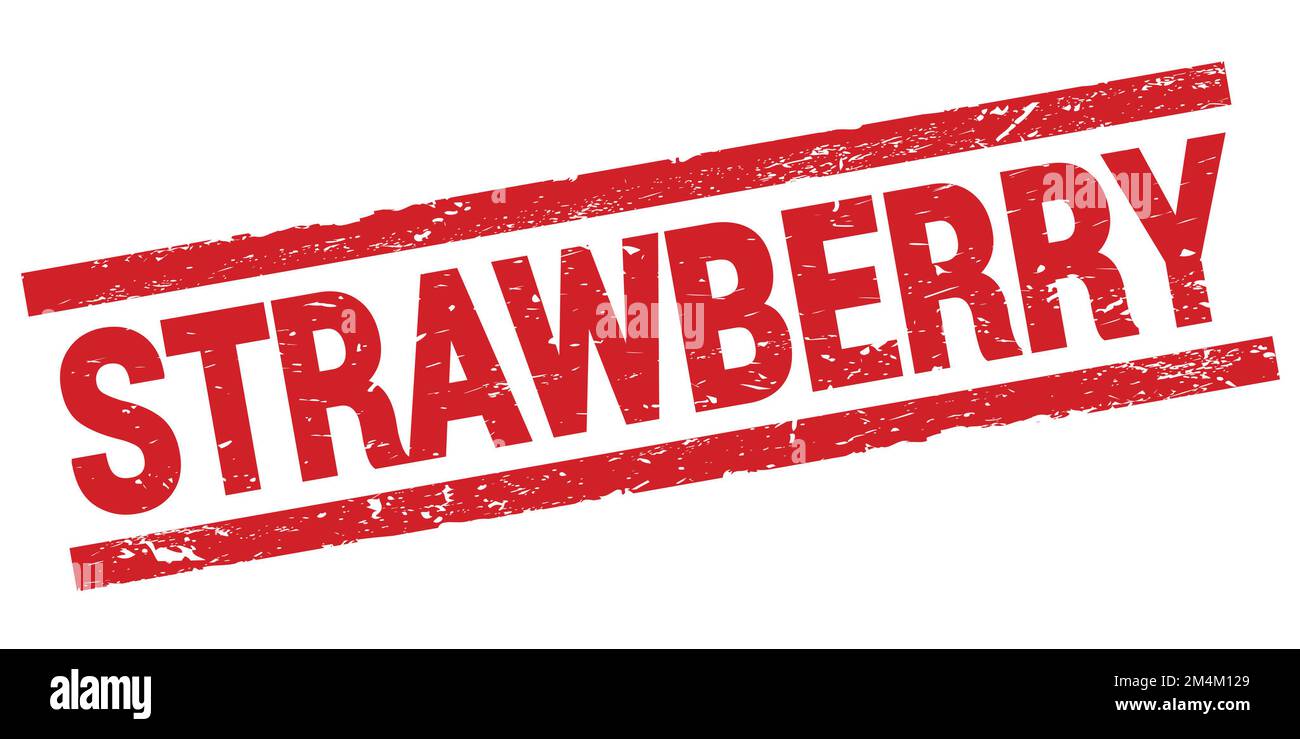 STRAWBERRY text written on red rectangle stamp sign Stock Photo - Alamy