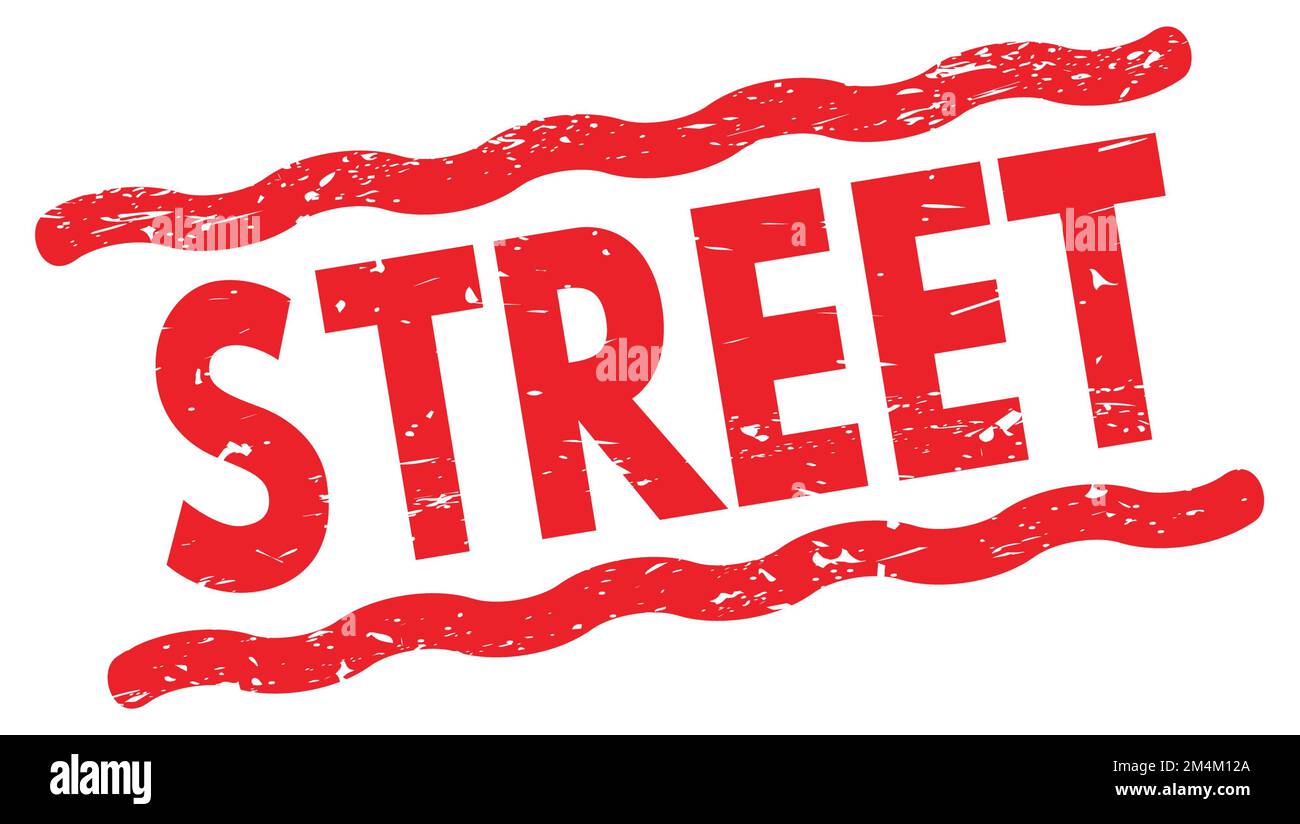 STREET text written on red lines stamp sign Stock Photo - Alamy