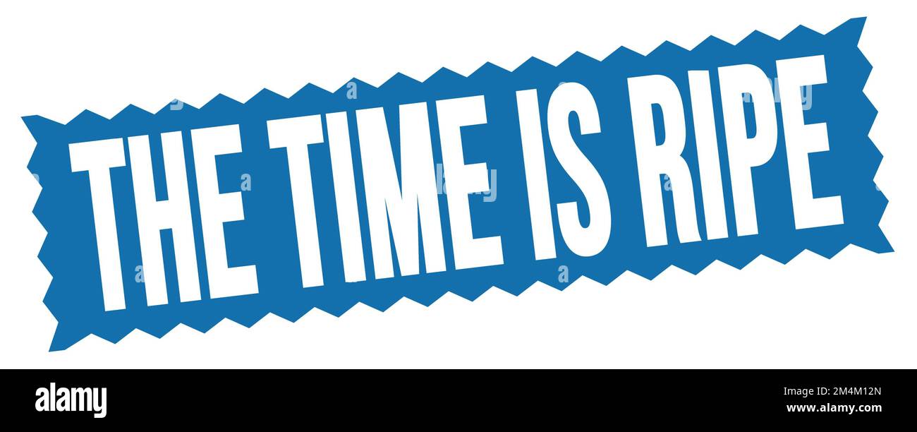 THE TIME IS RIPE text written on blue zig-zag stamp sign Stock Photo ...