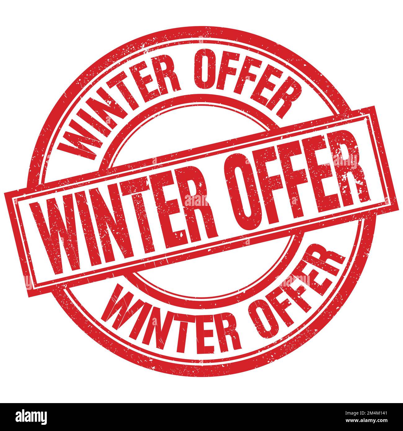 WINTER OFFER text written word on red round stamp sign Stock Photo - Alamy