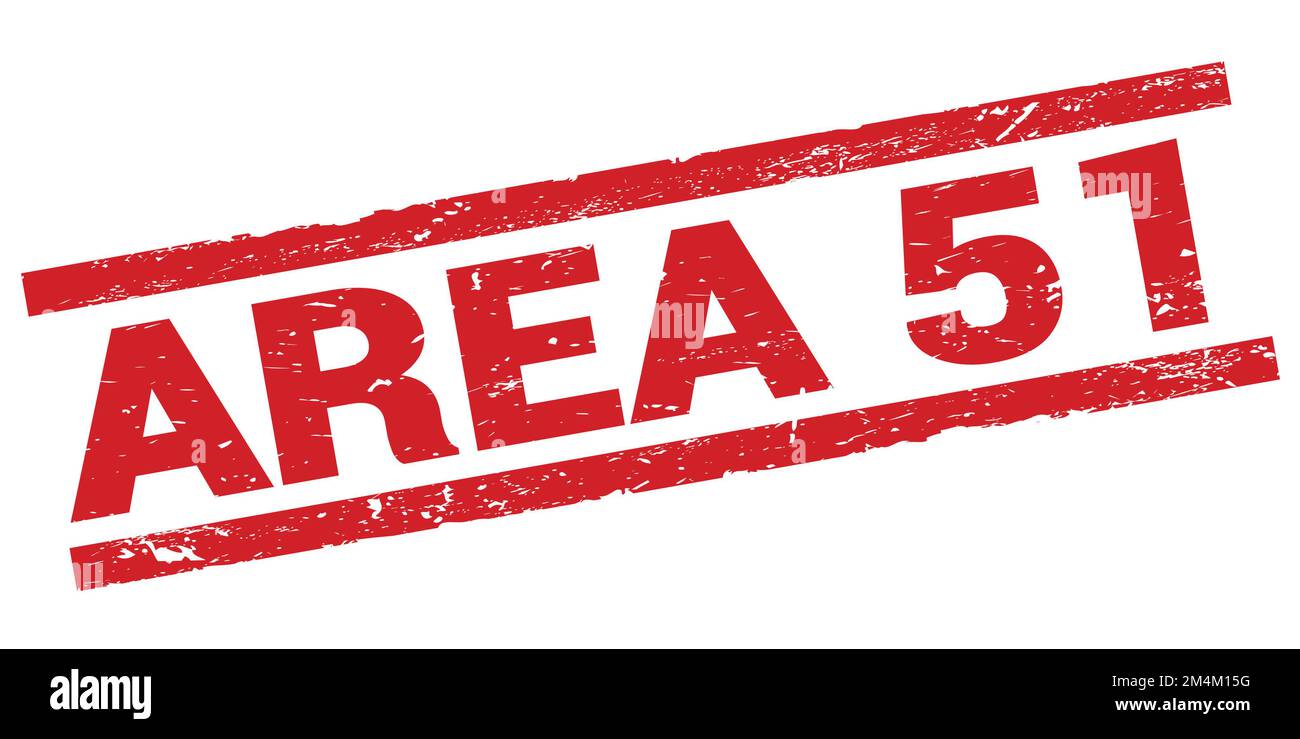 AREA 51 text written on red rectangle stamp sign Stock Photo - Alamy