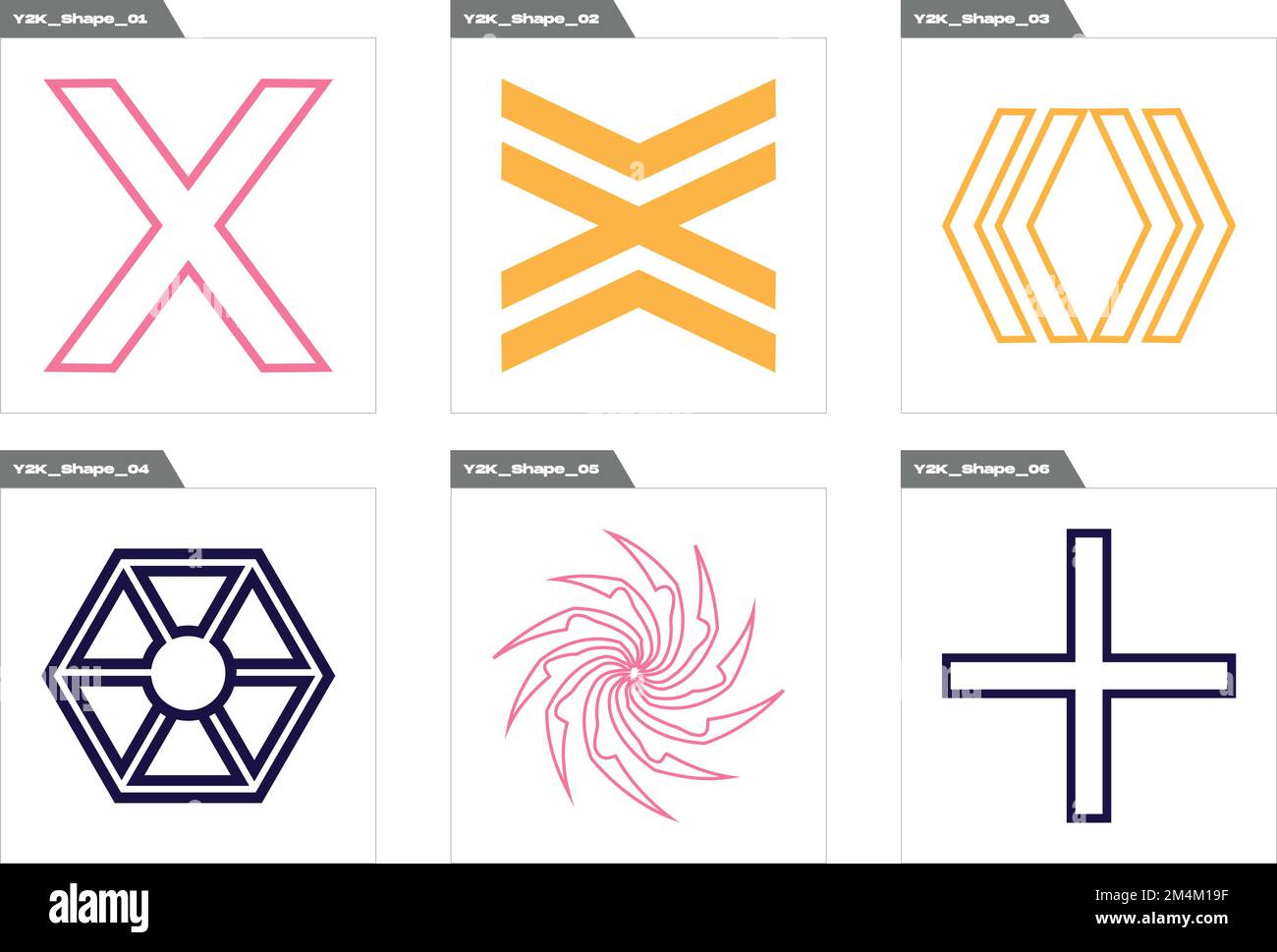 Brutalism shapes. Brutalism star and flower shapes. Elements for ...