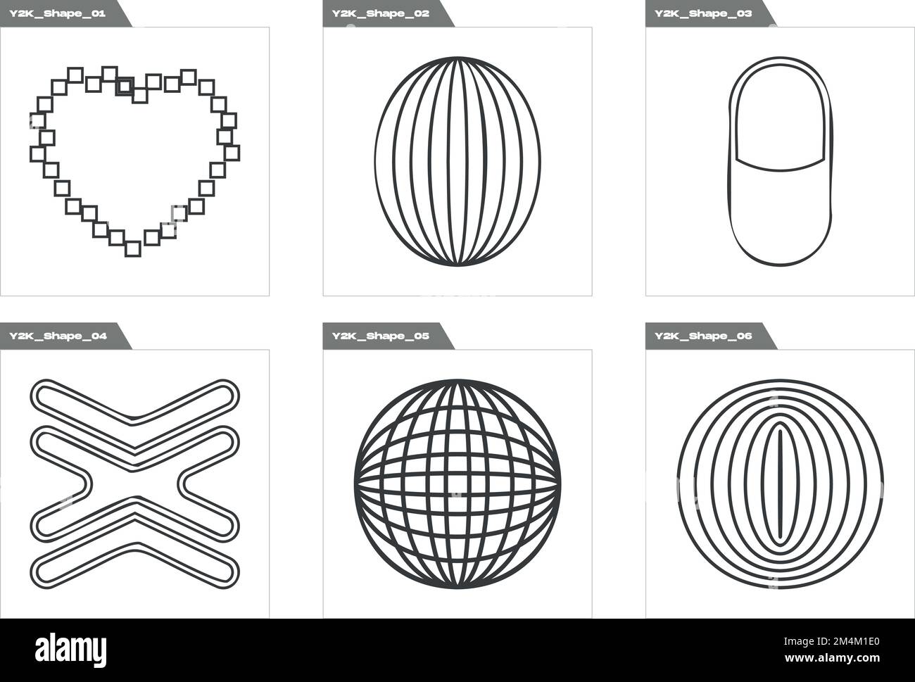 Set of Y2K style vectors of objects. Extraordinary Graphic Assets ...