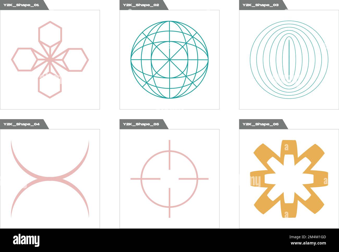 Collection of Y2K elements. Large set of retro objects for design ...