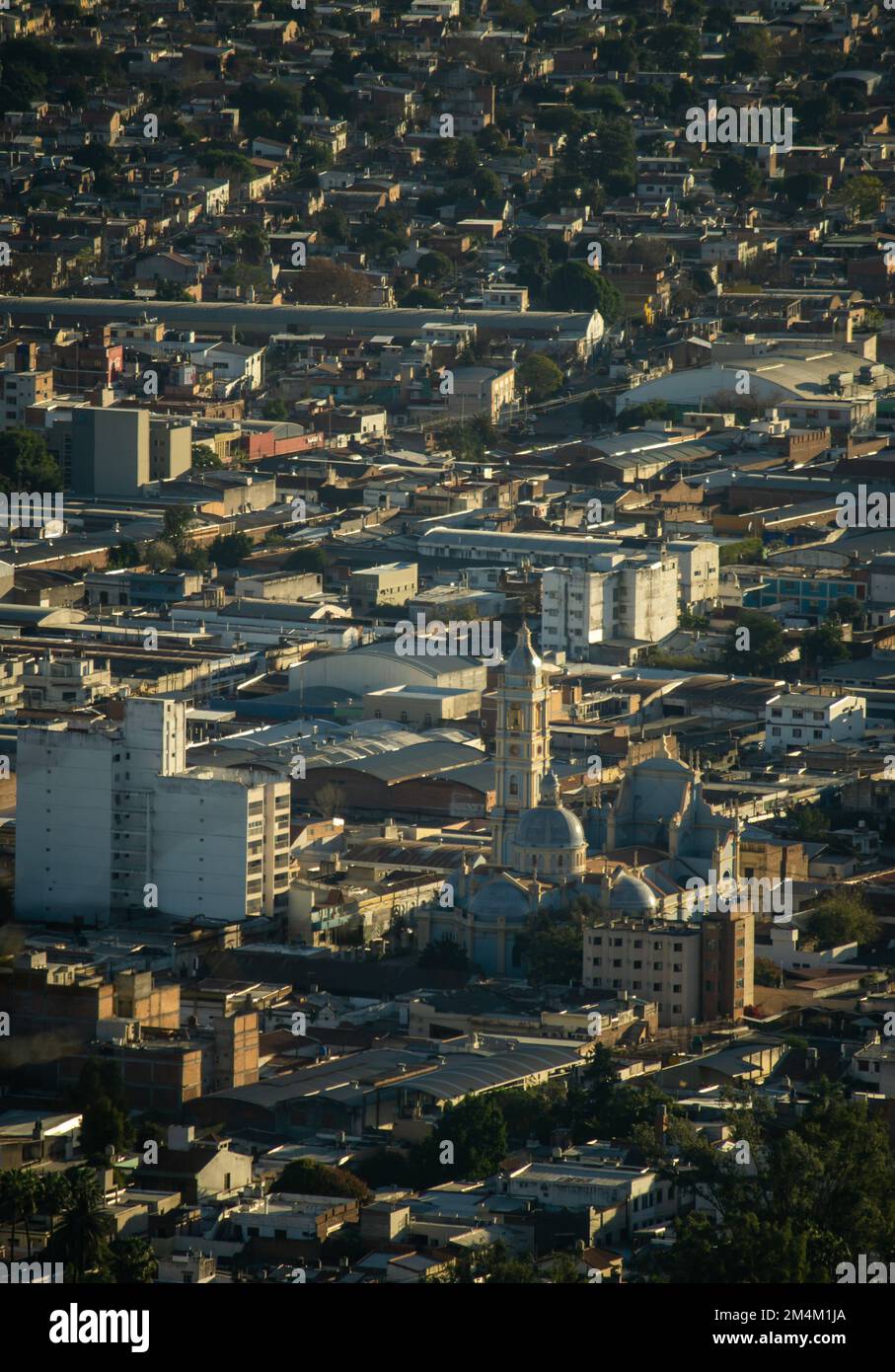 A vertical aerial view of the center of Salta city in Argentina Stock ...